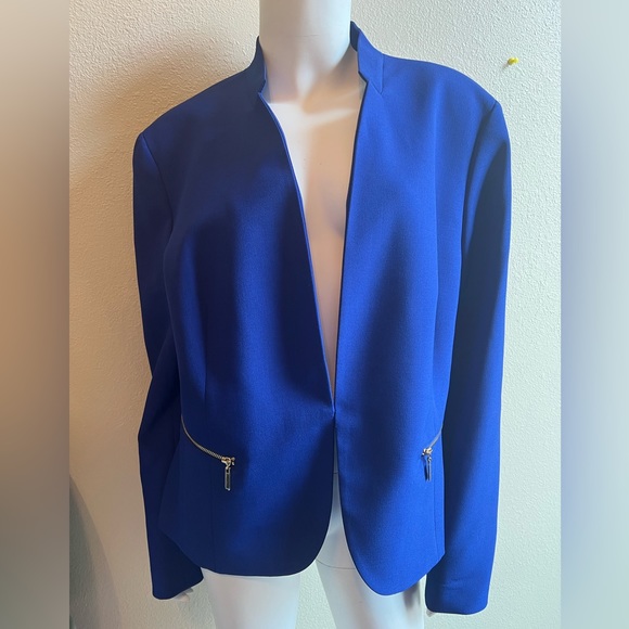 Evan Picone | Jackets & Coats | Black Label Evan Picone Blue Clip Front ...